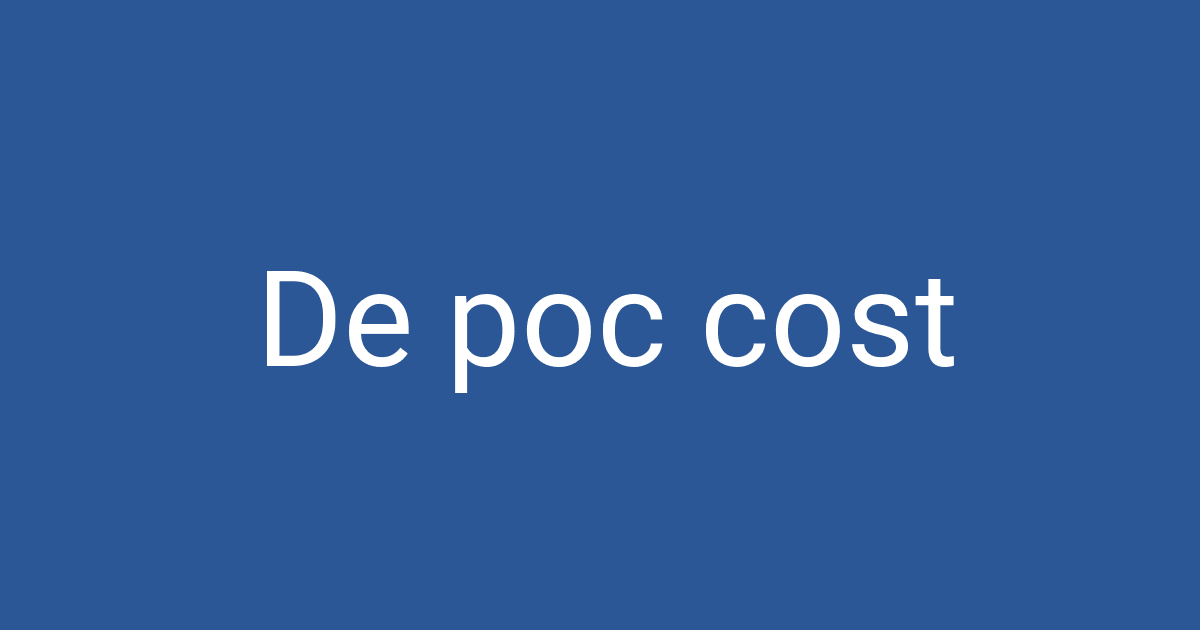 De poc cost | PCCD