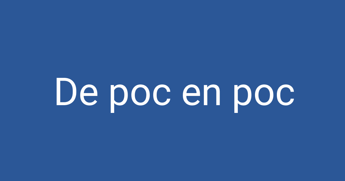 De poc en poc | PCCD