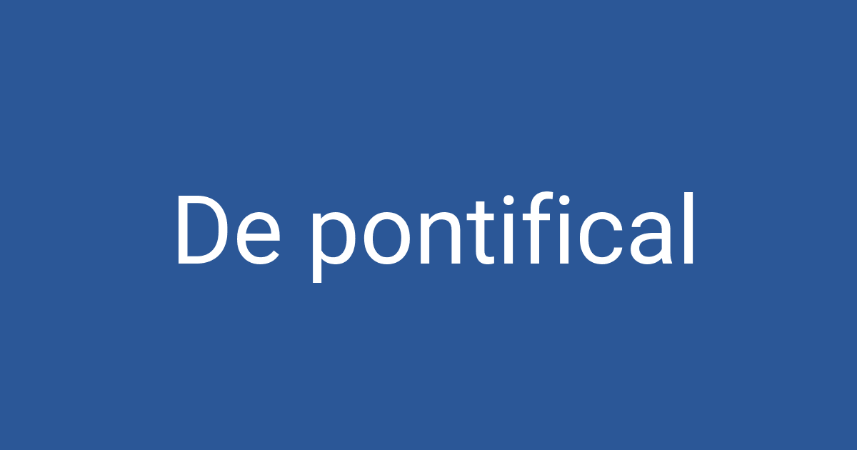 De pontifical | PCCD