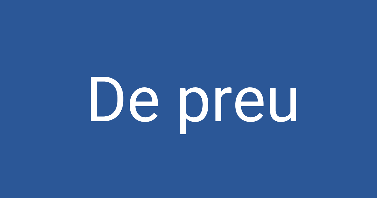De preu | PCCD