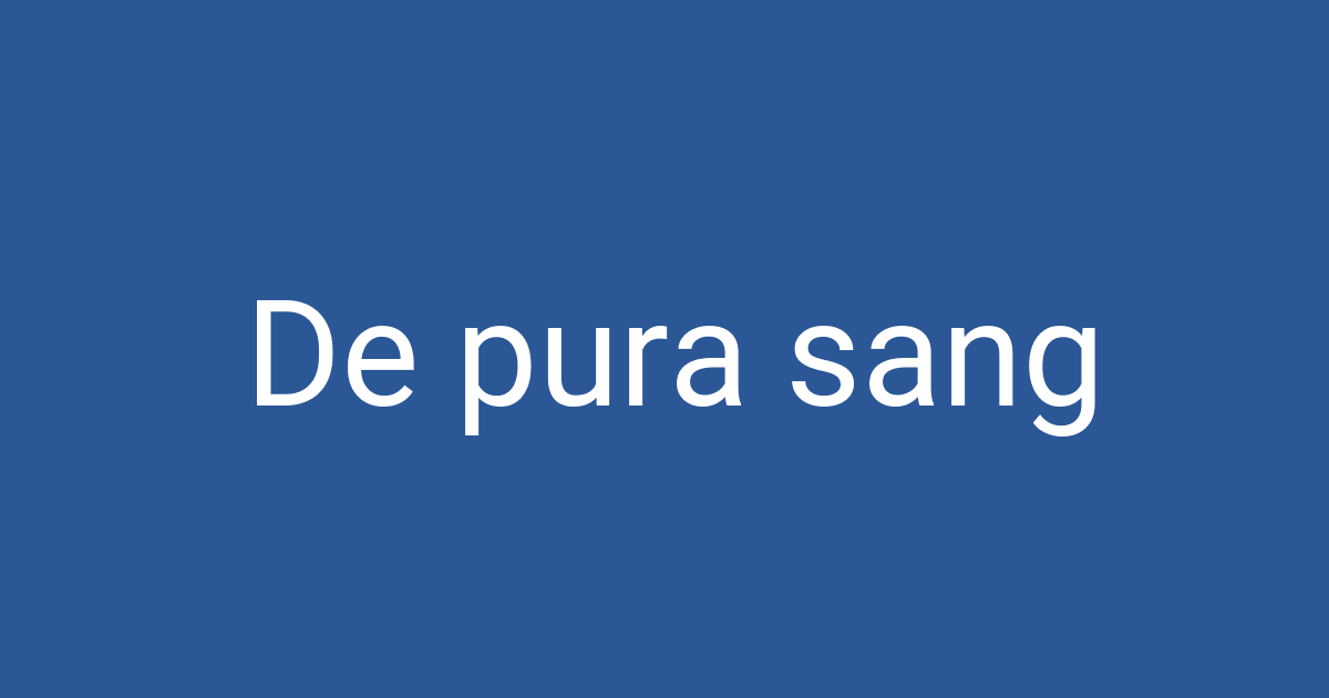 De pura sang | PCCD