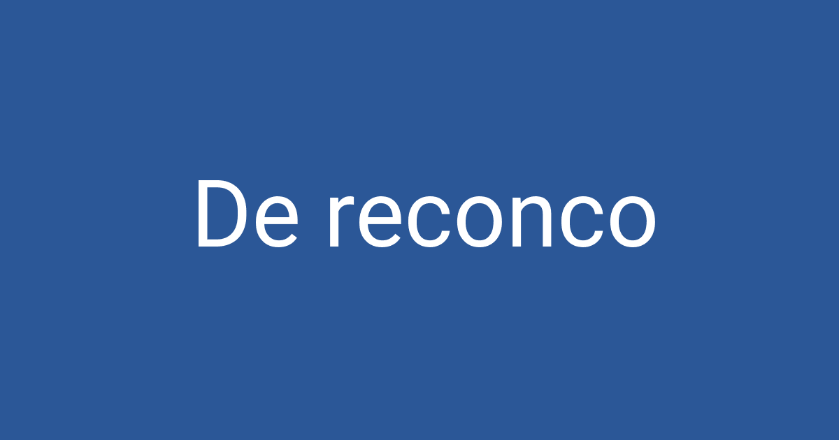 De reconco | PCCD