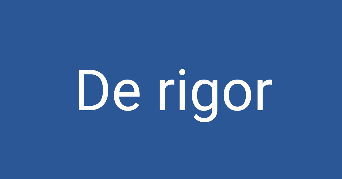 De rigor | PCCD