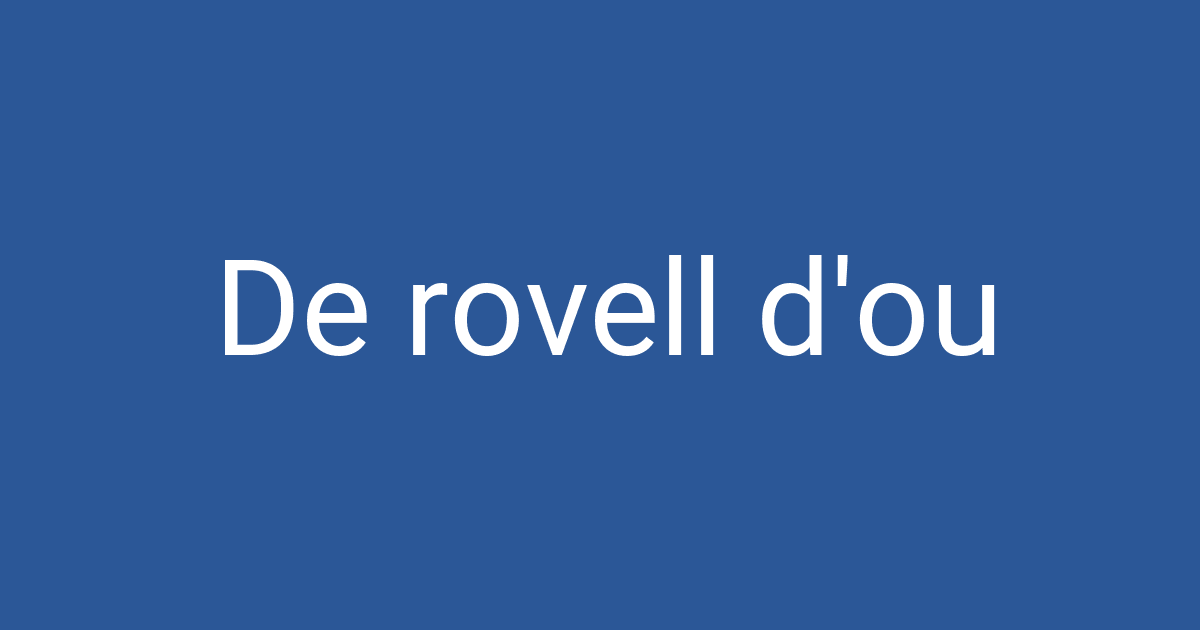 De rovell d'ou | PCCD