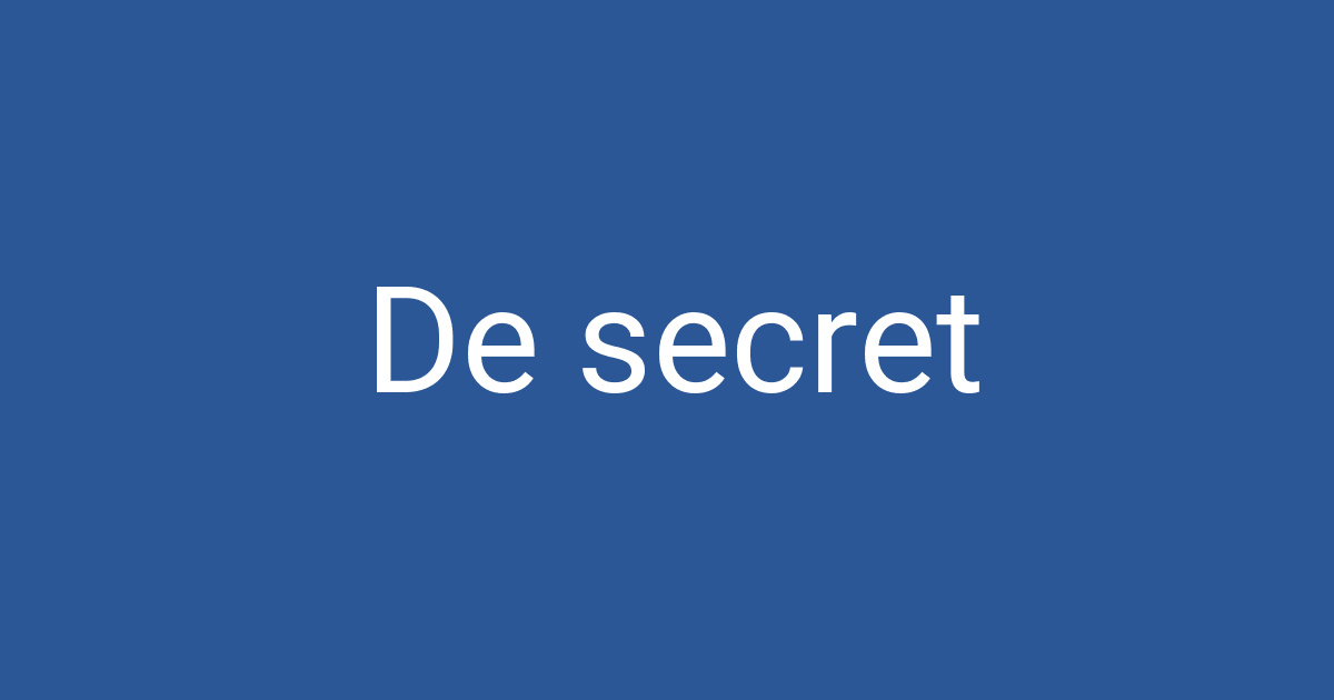 De secret | PCCD
