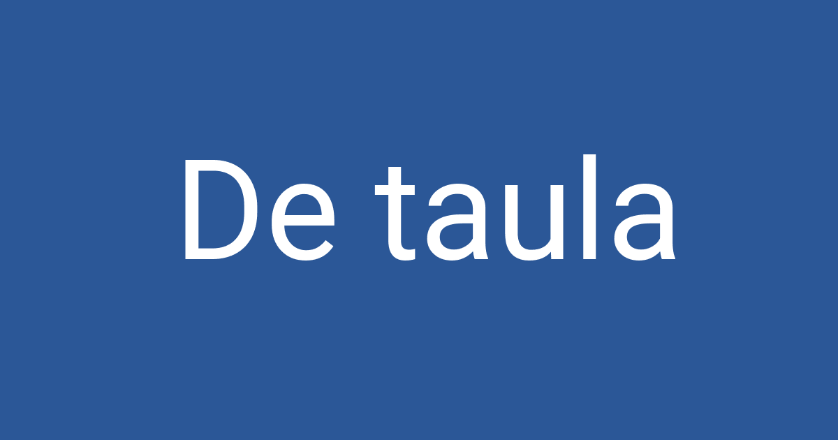 De taula | PCCD