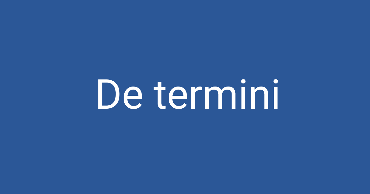 De termini | PCCD
