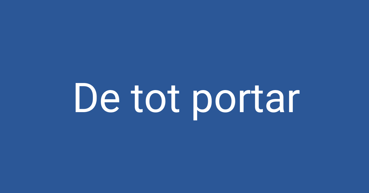 De tot portar | PCCD