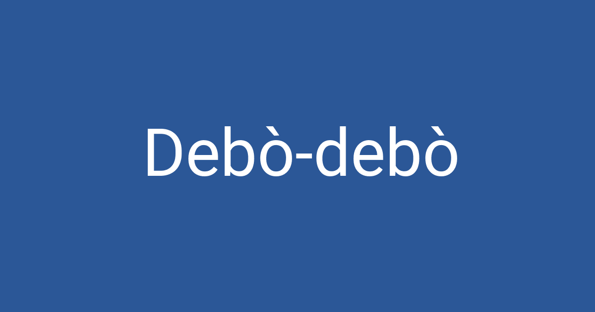 Debò-debò | PCCD