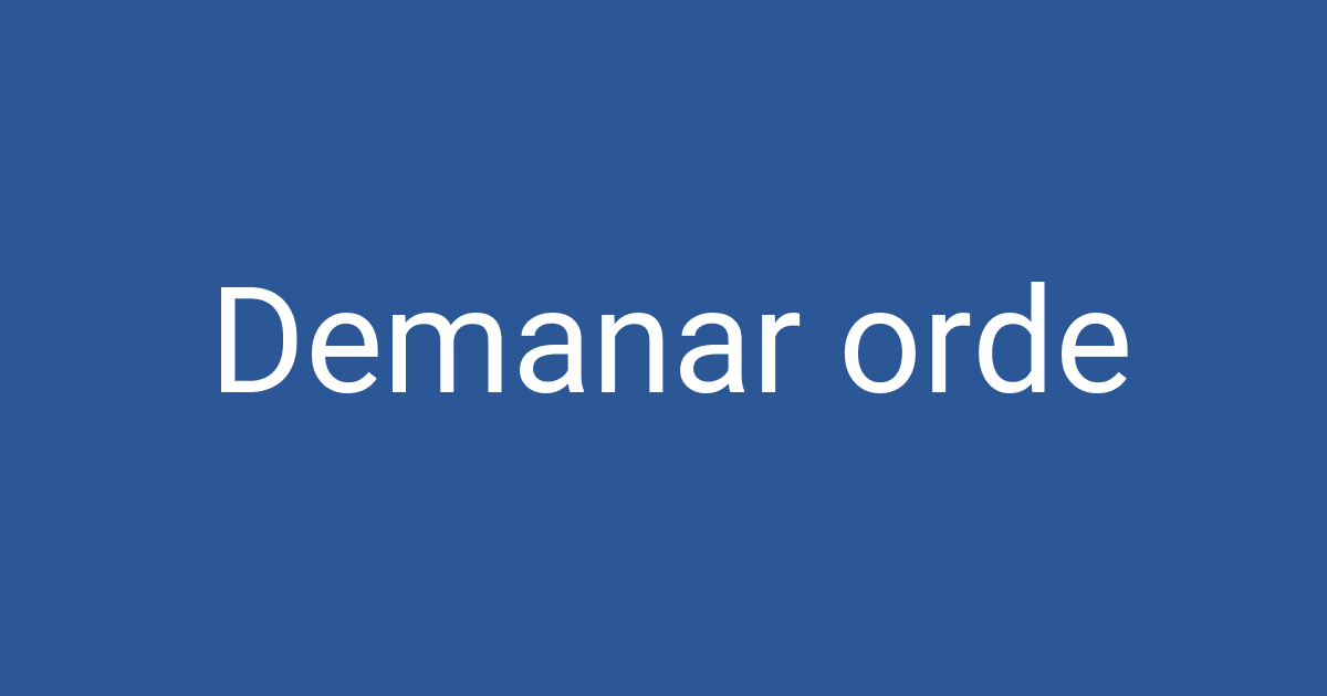 Demanar orde | PCCD