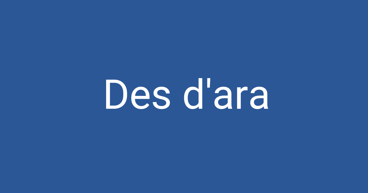 Des d'ara | PCCD