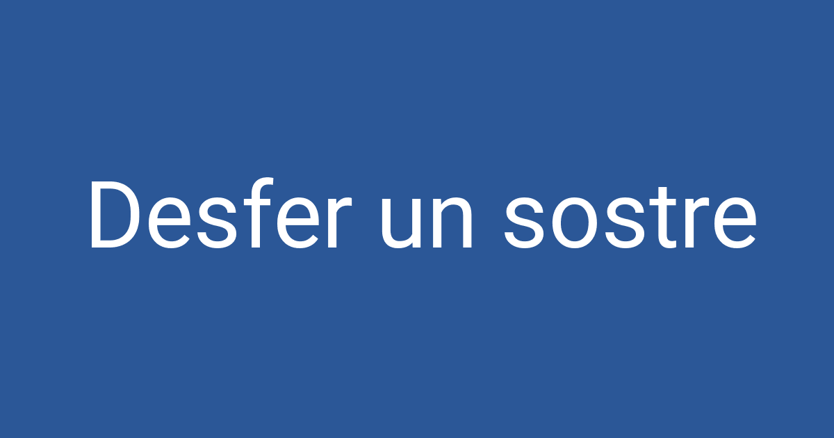 Desfer un sostre | PCCD