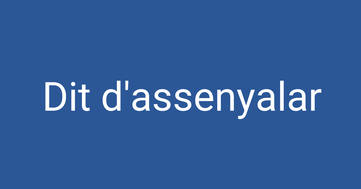 Dit d'assenyalar | PCCD