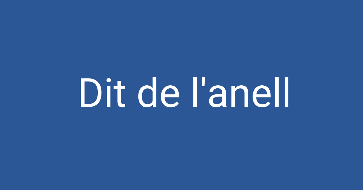 Dit de l'anell | PCCD