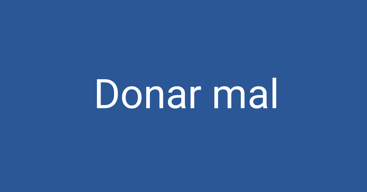 Donar mal | PCCD