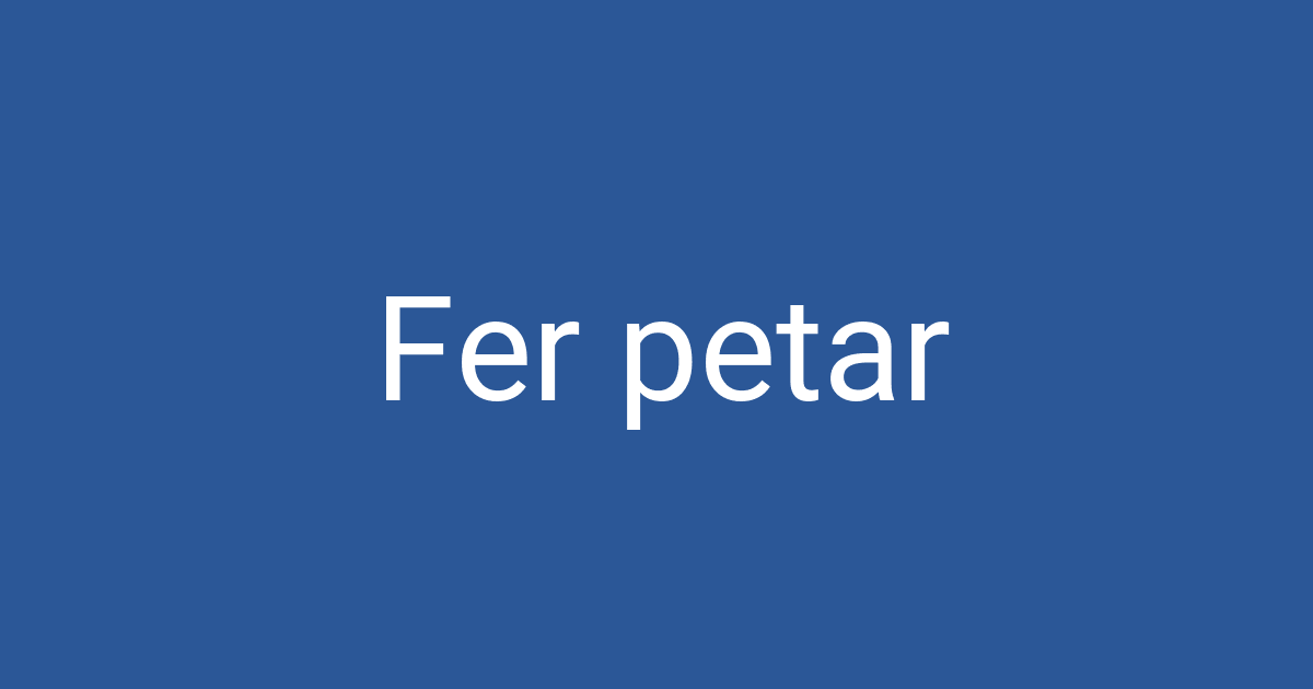 Fer petar | PCCD