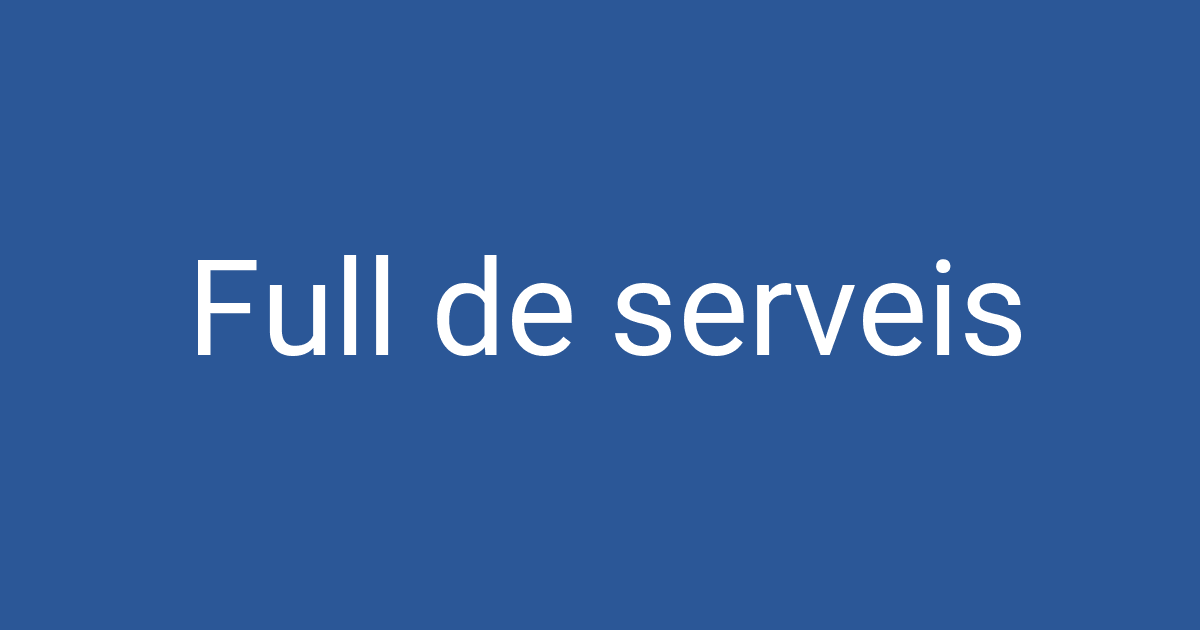 Full de serveis | PCCD