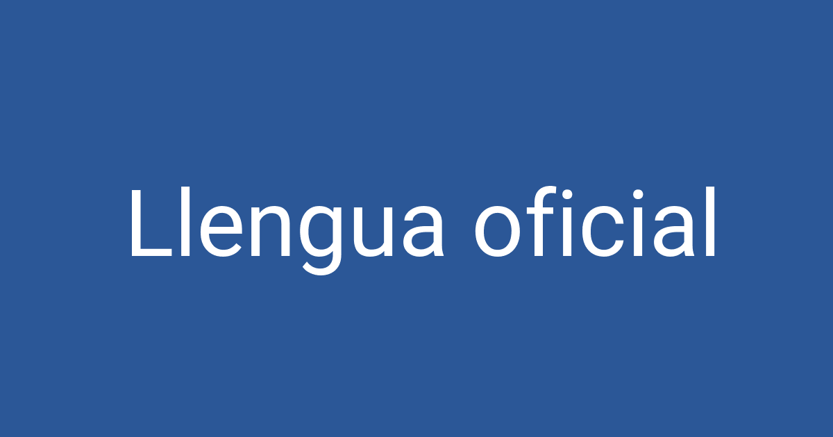Llengua oficial | PCCD