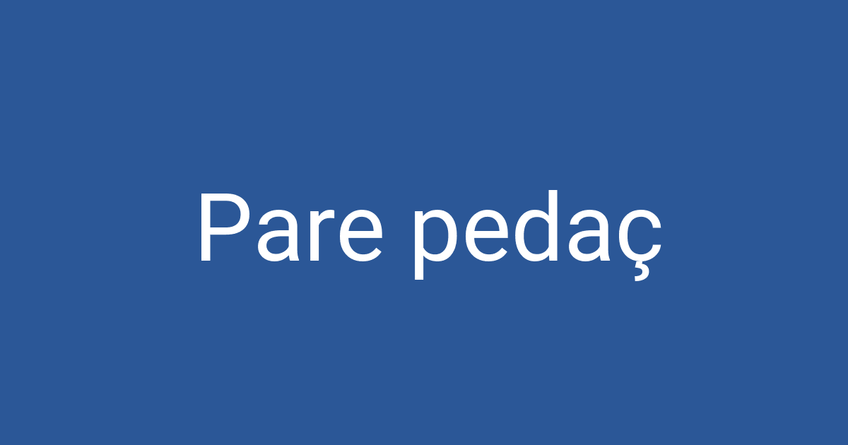 Pare pedaç | PCCD