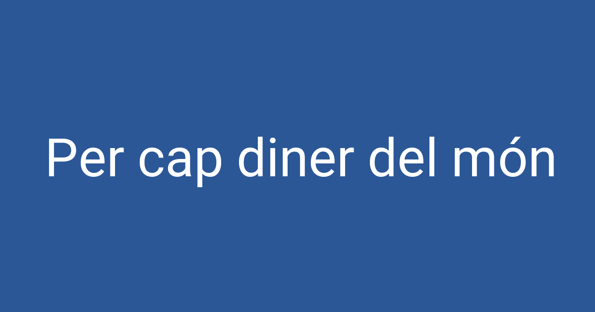 Per cap diner del món - PCCD