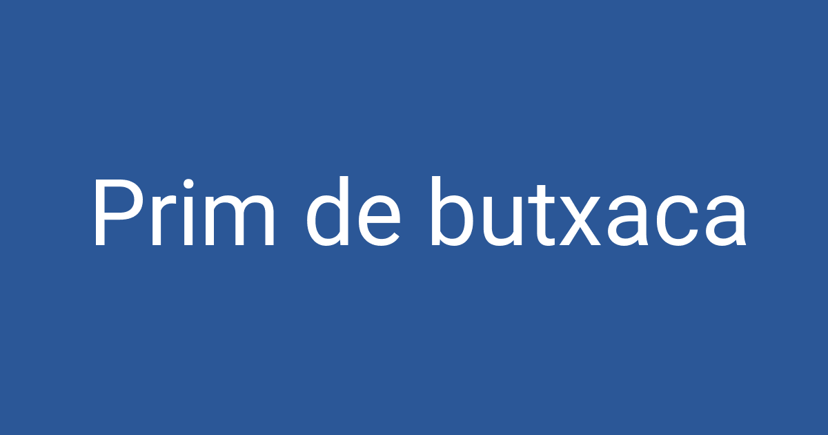 Prim de butxaca | PCCD