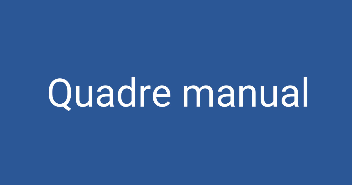 Quadre manual | PCCD