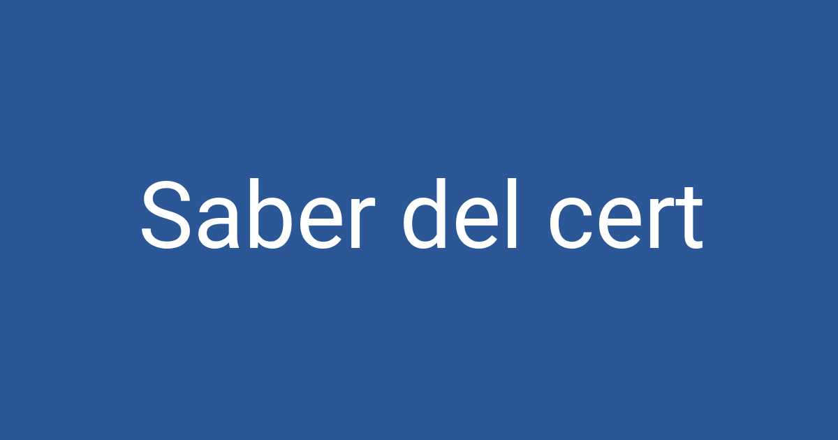 Saber del cert | PCCD