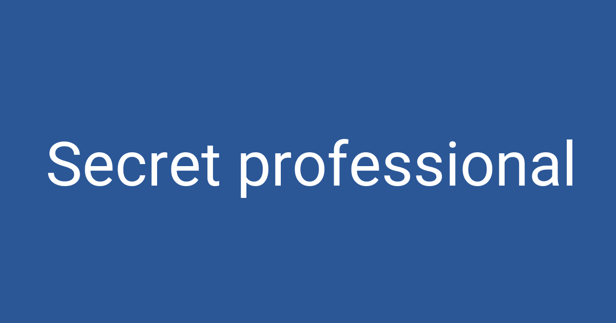 Secret professional | PCCD