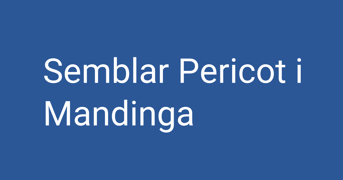 Semblar Pericot i Mandinga | PCCD