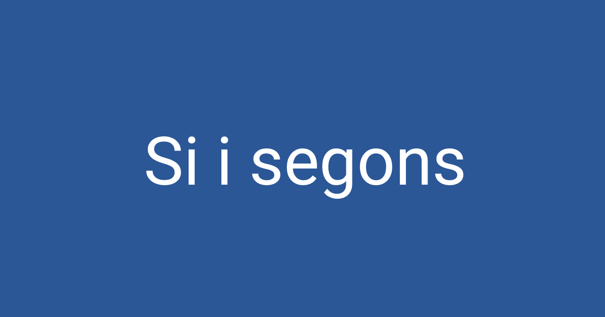 Si i segons | PCCD