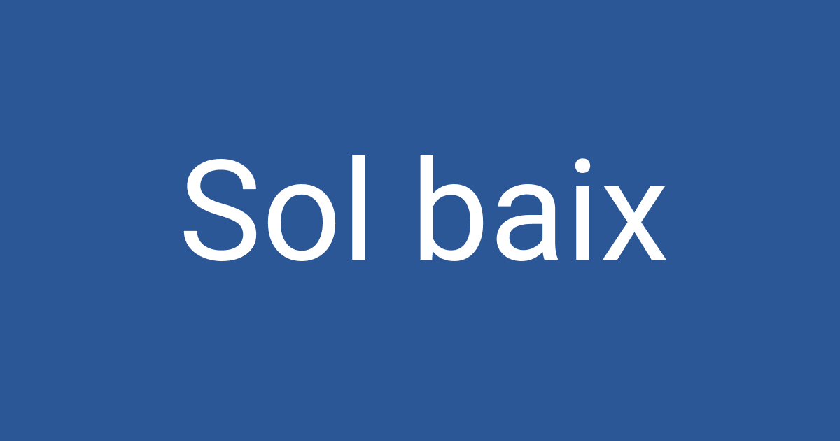Sol baix | PCCD